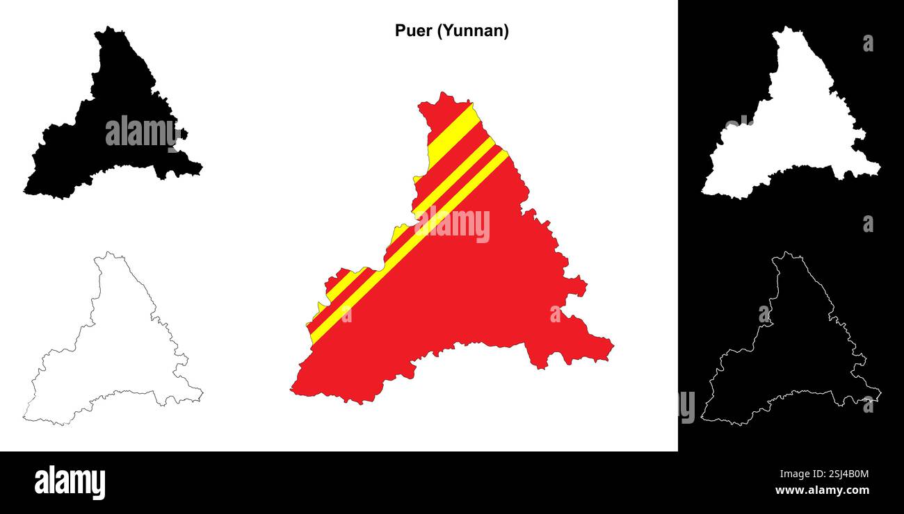 Puer blank outline map set Stock Vector Image & Art - Alamy