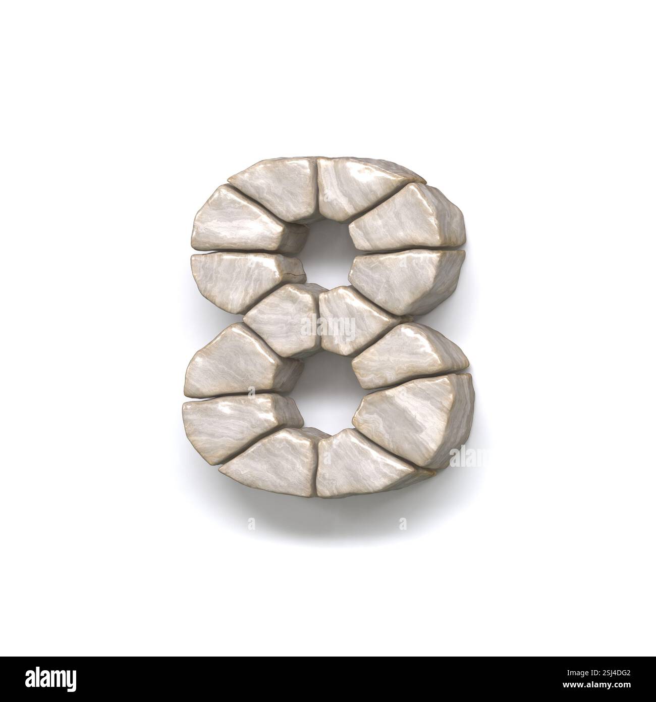 Stone wall font Number 8 EIGHT 3D rendering illustration isolated on ...
