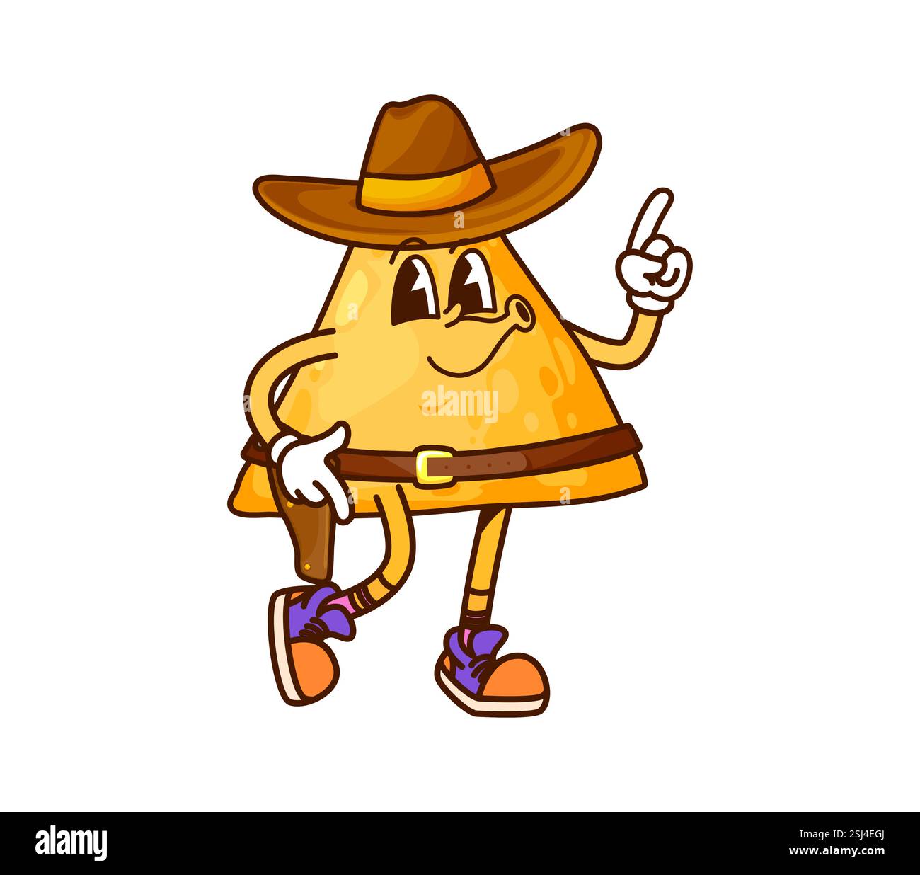 Texas cowboy Mexico tortilla nacho chip cartoon happy character ...