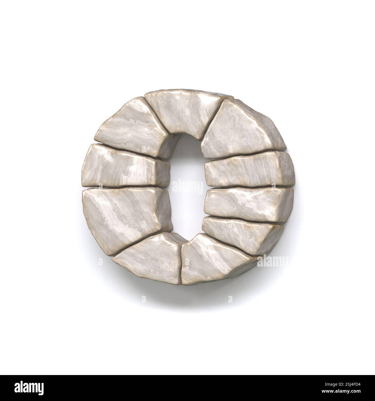 Stone wall font Letter O 3D rendering illustration isolated on white background Stock Photo - Alamy
