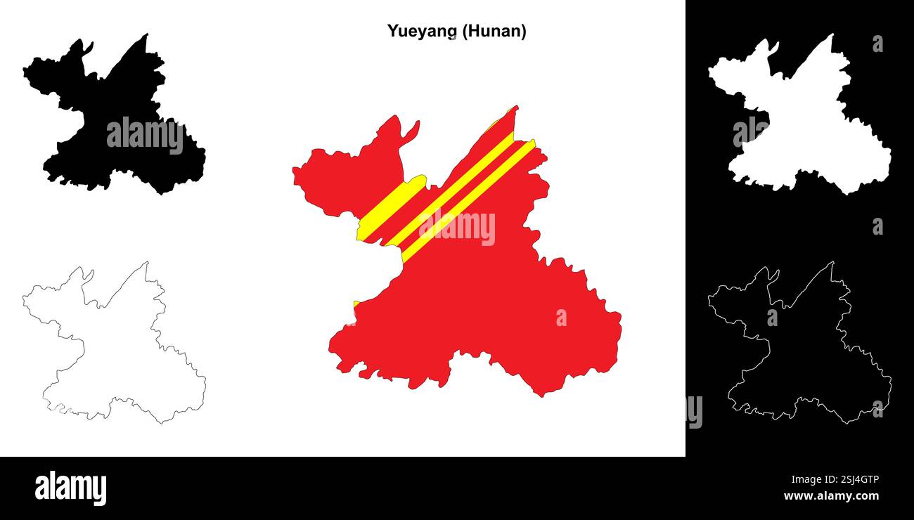 Yueyang blank outline map set Stock Vector Image & Art - Alamy