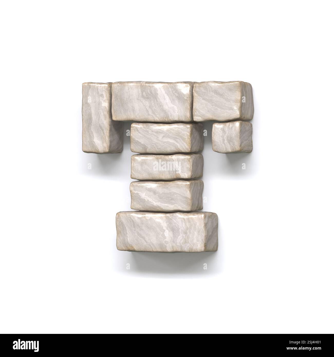 Stone wall font Letter T 3D rendering illustration isolated on white background Stock Photo - Alamy