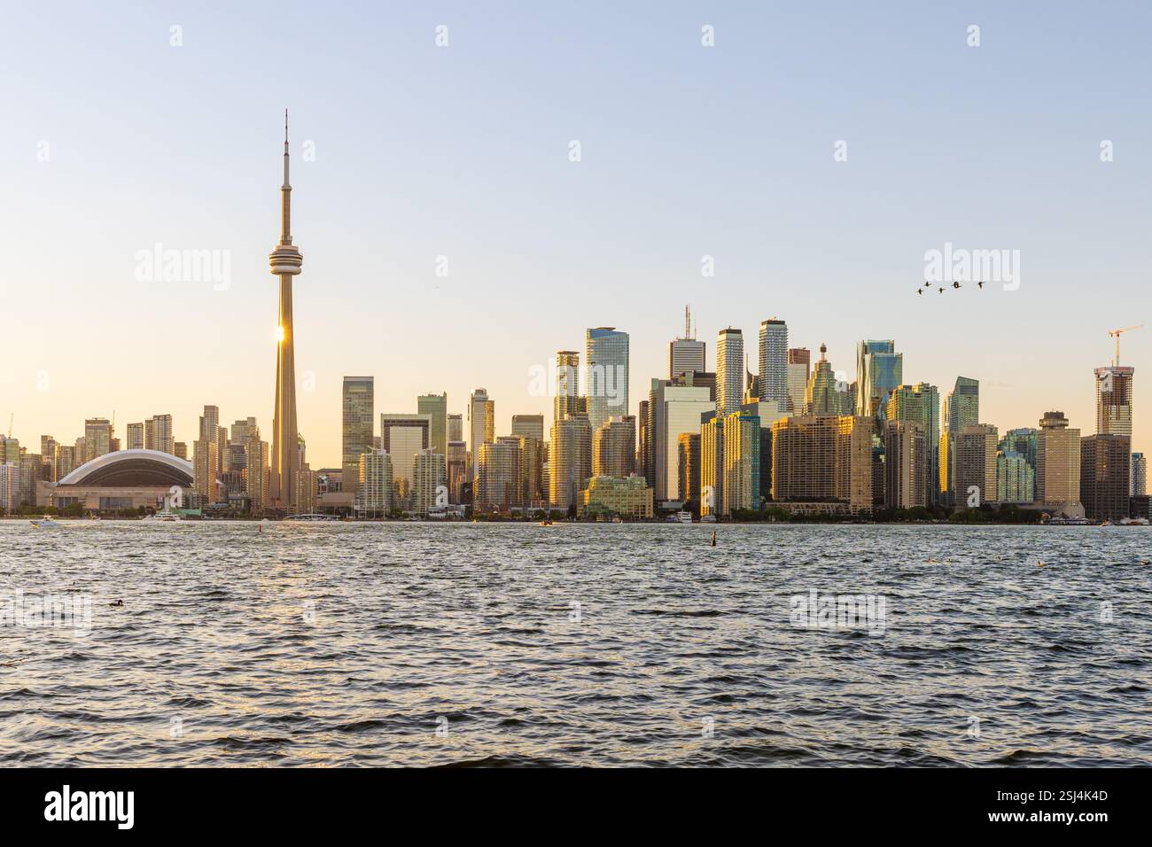 Toronto City downtown skyline panorama at sunset time. Ontario, Canada ...