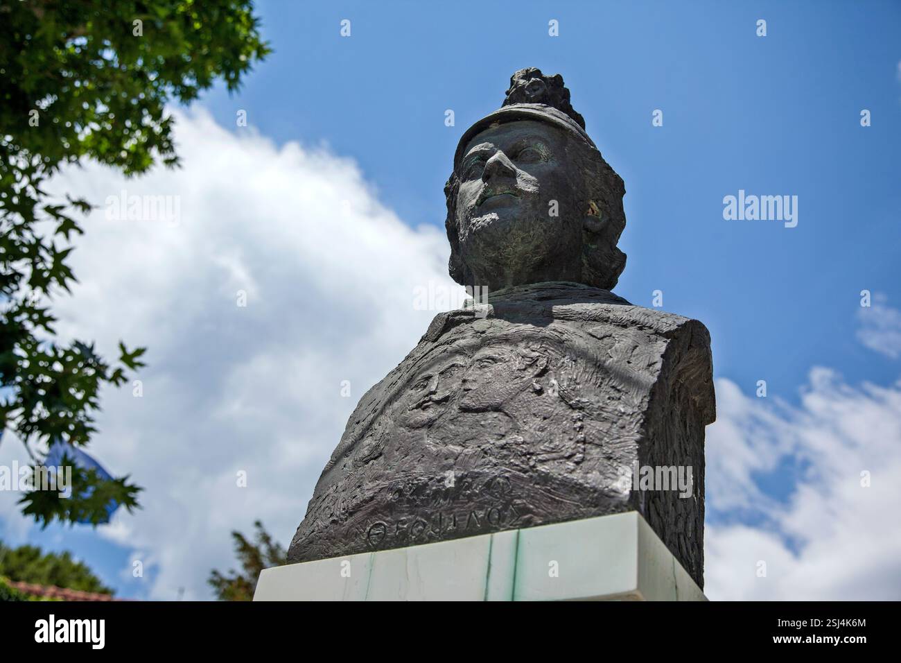 Bust of Theofilos Hatzimichail in Anakasia village, Greece, honoring ...