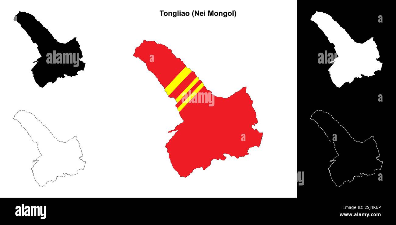 Nei mongol vector outline map hi-res stock photography and images - Alamy
