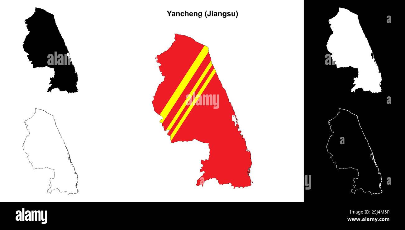 Yancheng blank outline map set Stock Vector Image & Art - Alamy