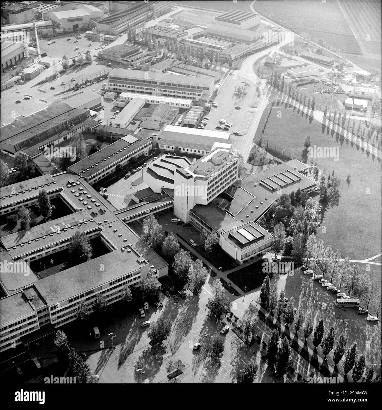 CERN Luftaufnahme 1971#CERN aerial view 1971 Stock Photo - Alamy