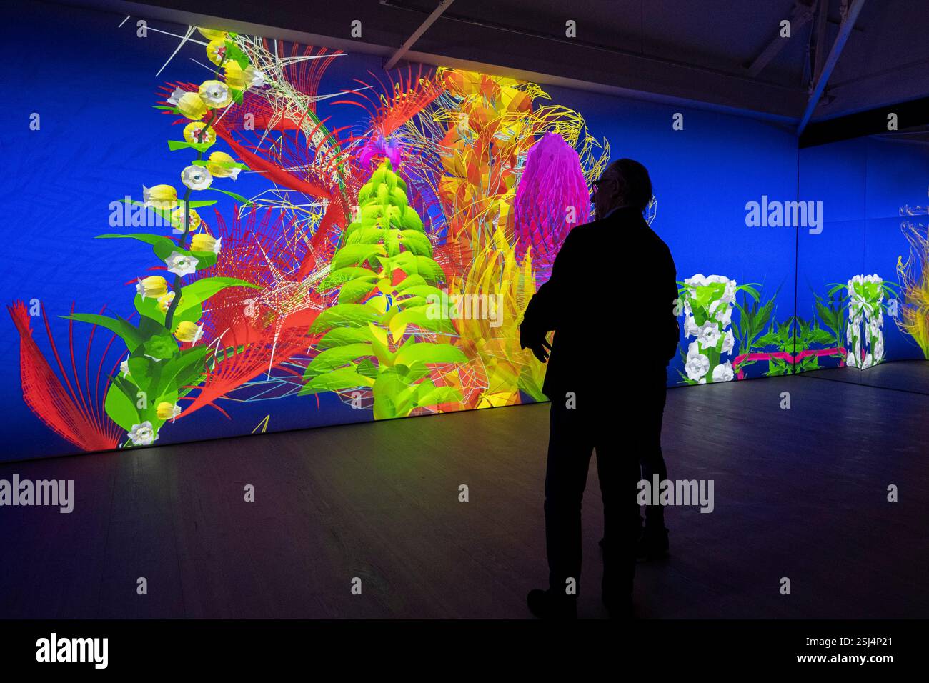 London, UK. 11 February 2025. ‘Extra-Natural’, 2025, by Miguel Chevalier, generative and ...