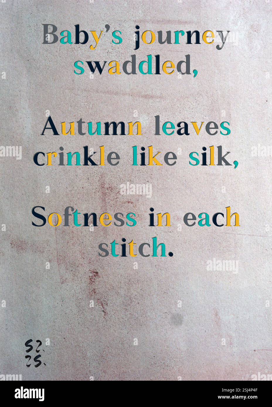 Baby's journey swaddled, Autumn leaves crinkle like silk, Softness in ...