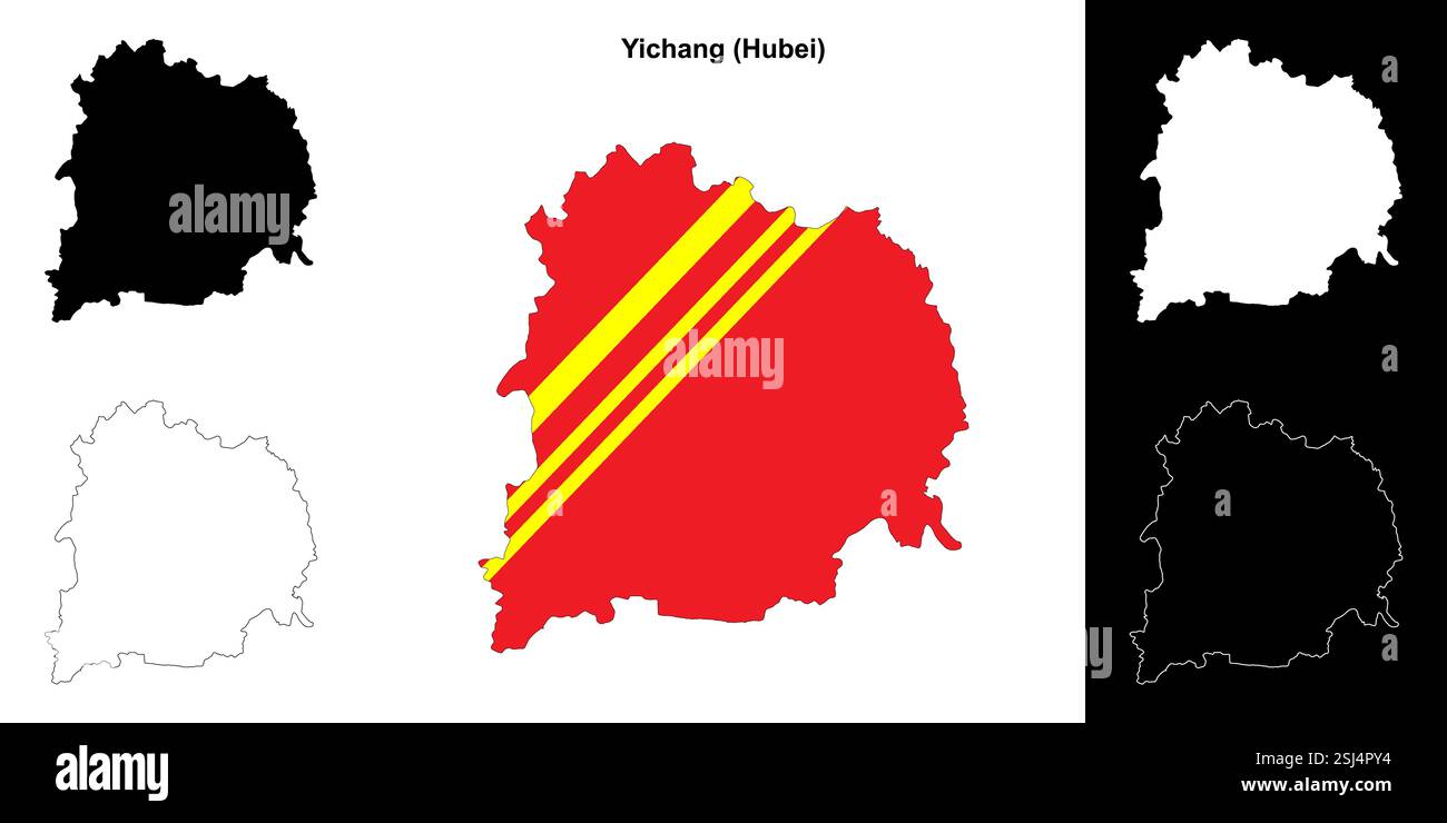 Yichang blank outline map set Stock Vector Image & Art - Alamy