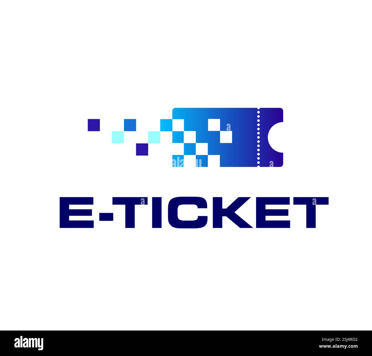 E ticket icon for digital service of transport communication or entry ...