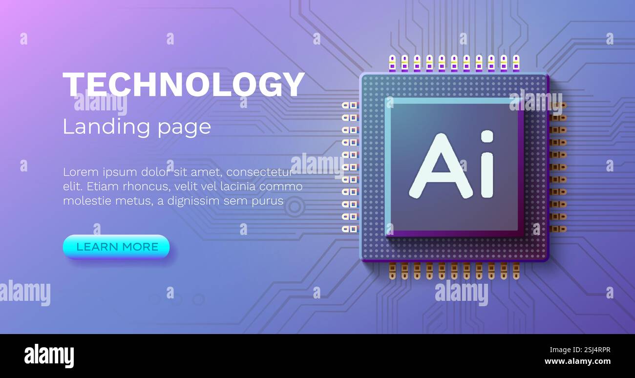 Ai chip, innovation tech, ai art technology. Vector Stock Vector Image ...