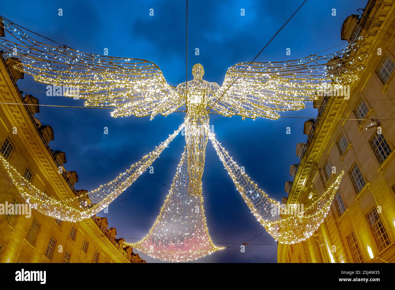 Close up of the Angel Christmas lights on Regent Street at Christmas ...