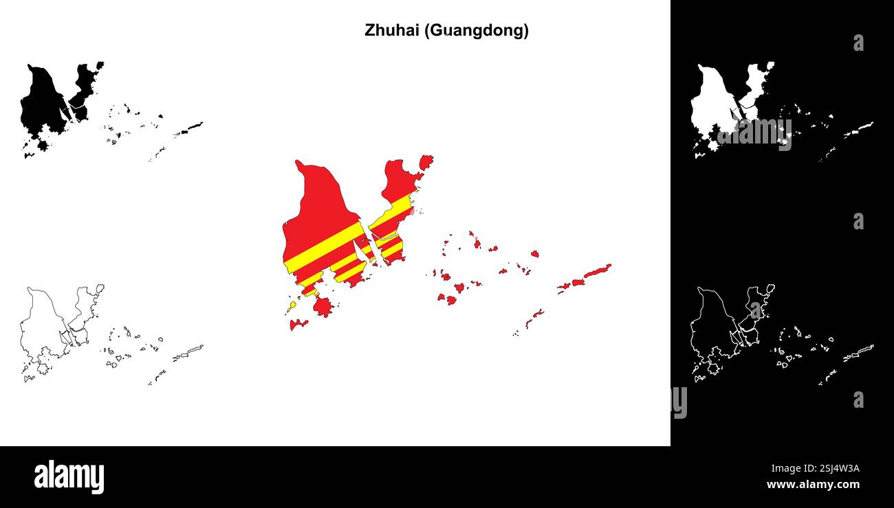 Zhuhai map vector hi-res stock photography and images - Alamy