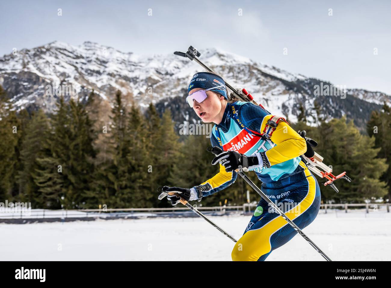 Ella Halvarsson of, Sweden. , . at a training session ahead of the IBU ...