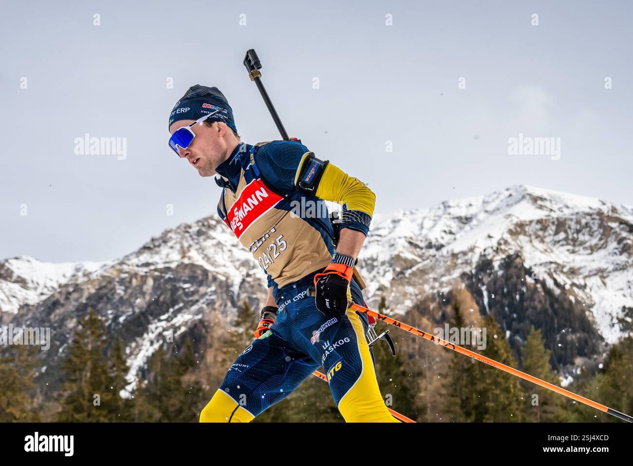 Jesper Nelin of, Sweden. , . at a training session ahead of the IBU ...