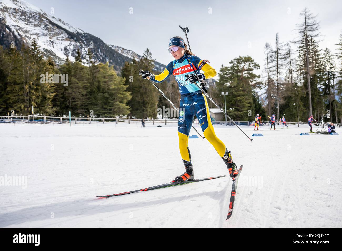 Ella Halvarsson of, Sweden. , . at a training session ahead of the IBU ...