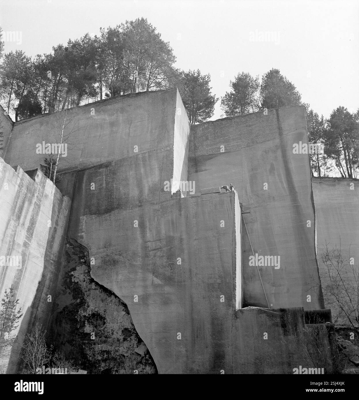 Steinbruch, Sandsteinbruch in der Nähe der Stadt Bern; 1941#Sandstone ...