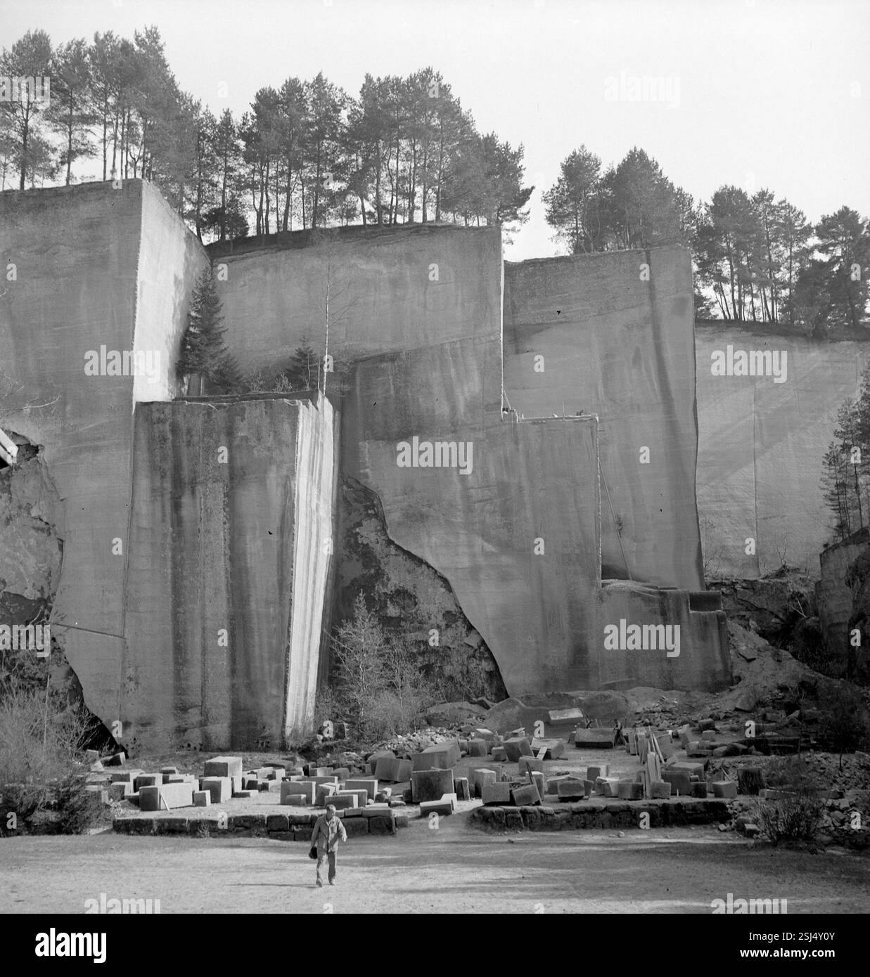Steinbruch, Sandsteinbruch in der Nähe der Stadt Bern; 1941#Sandstone ...