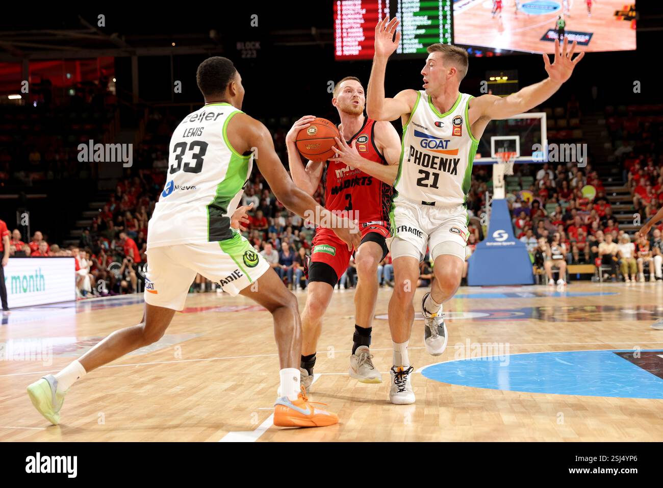 Perth, Australia. 11th Feb, 2025. Dylan Windler of the Wildcats drives ...