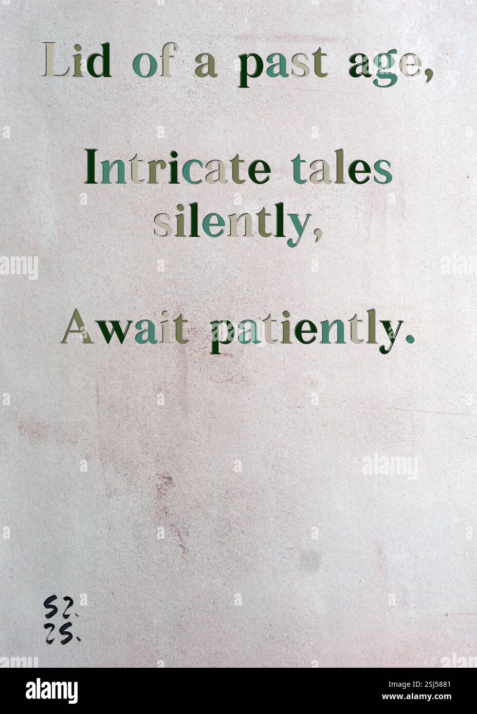 Lid of a past age, Intricate tales silently, Await patiently. Laura del ...