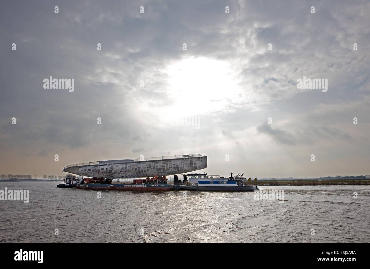 Shipbuilding Industry. Aluminium hull of a super sailing yacht being ...