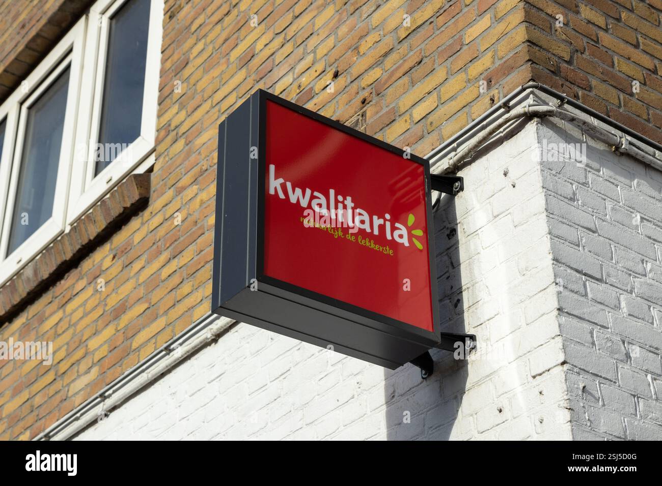 Snackbar Kwalitaria signage logo above the entrance, the Netherlands, Utrecht Stock Photo - Alamy
