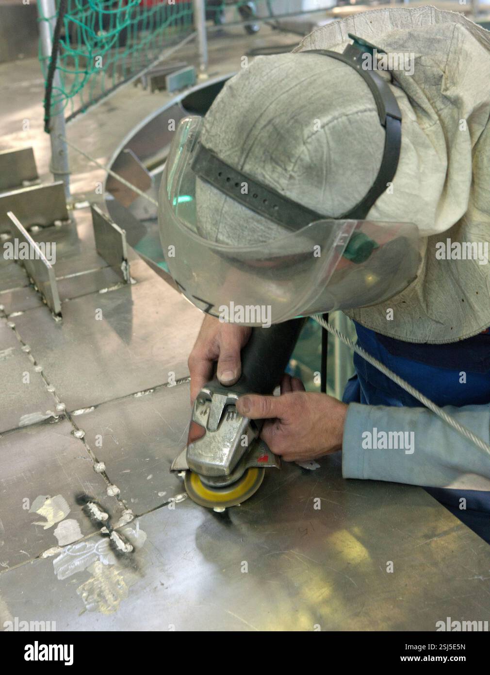 Shipbuilding Industry. Aluminium hull of a super sailing yacht being ...