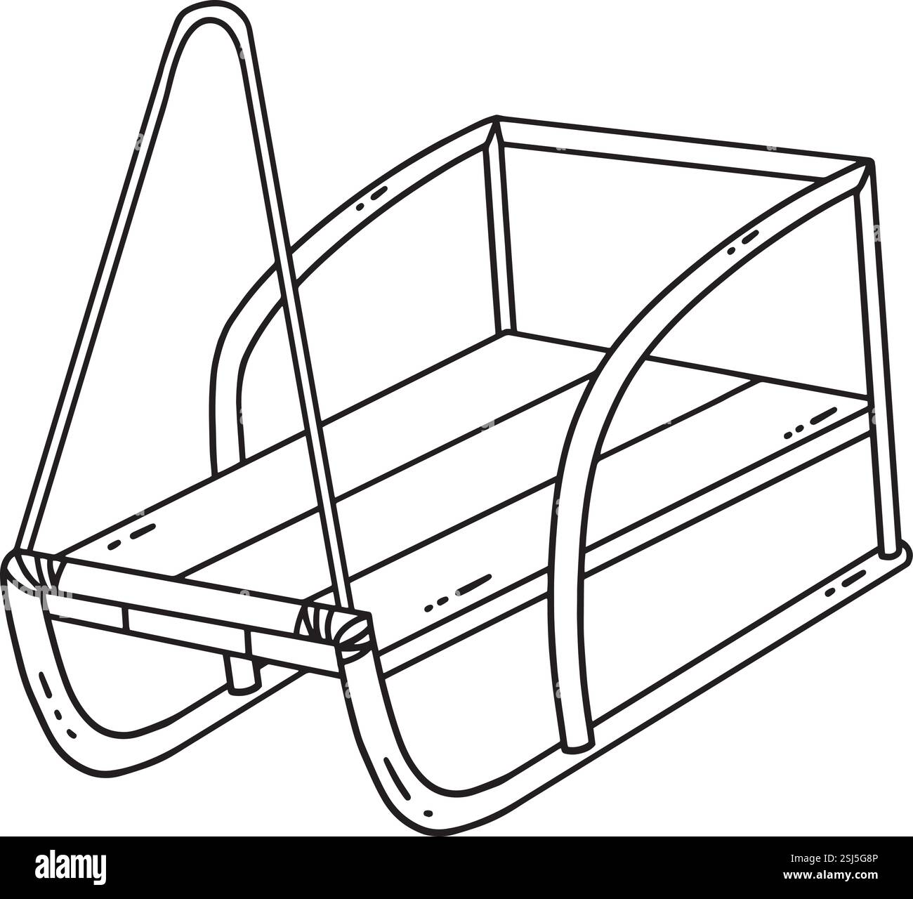Sledge Isolated Coloring Page for Kids Stock Vector Image & Art - Alamy
