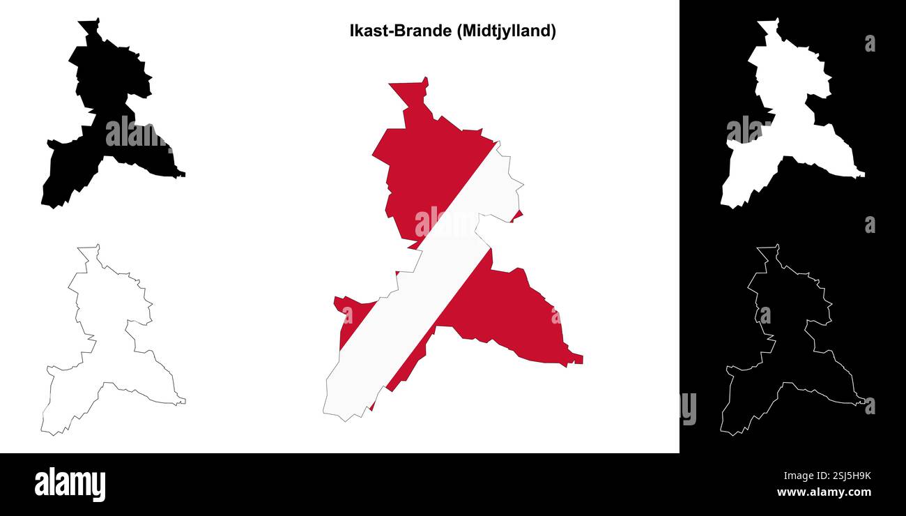 Ikast brande outline map Stock Vector Images - Alamy
