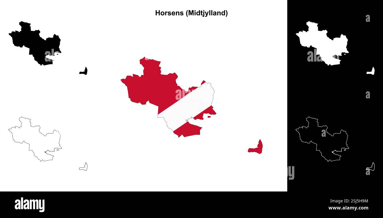 Horsens municipality outline map set Stock Vector Image & Art - Alamy