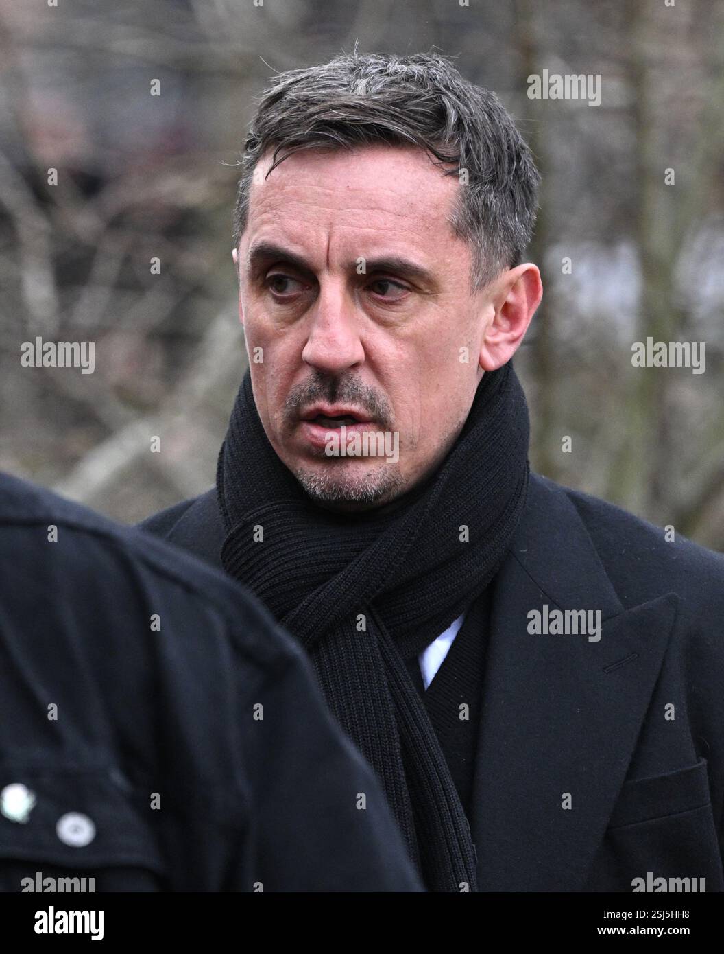 Manchester, UK. February 11th, 2025. Gary Neville at the funeral of ...