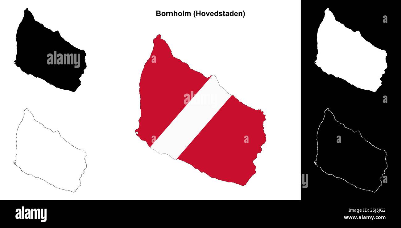 Bornholm municipality outline map set Stock Vector Image & Art - Alamy