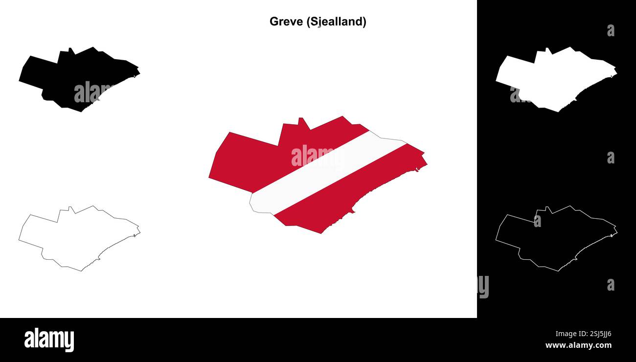 Greve vector outline map hi-res stock photography and images - Alamy