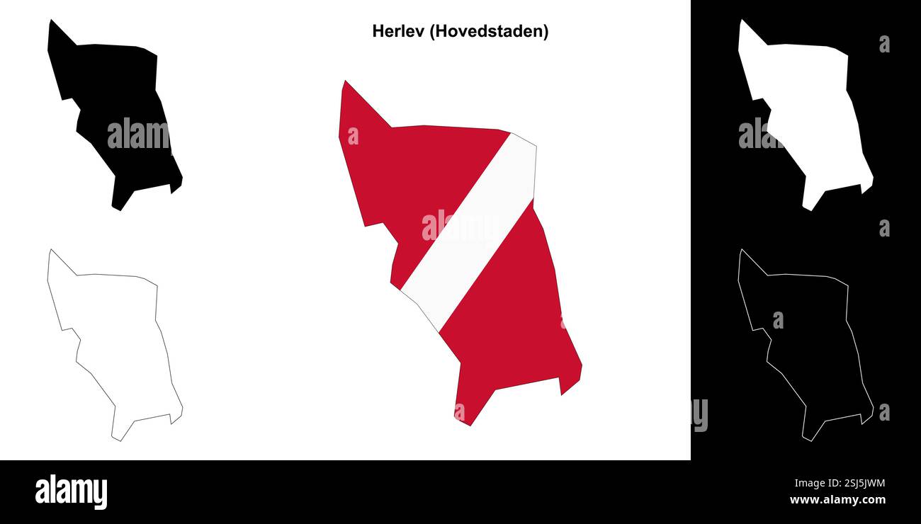 Herlev municipality outline map set Stock Vector Image & Art - Alamy
