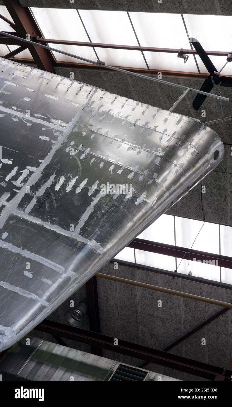 Shipbuilding Industry. Aluminium hull of a super sailing yacht being ...