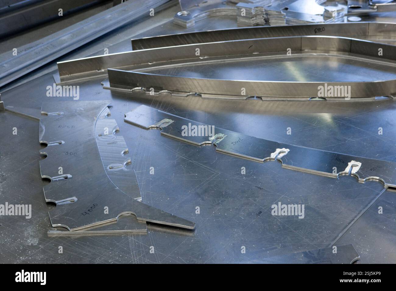 Shipbuilding Industry. Aluminium hull of a super sailing yacht being ...