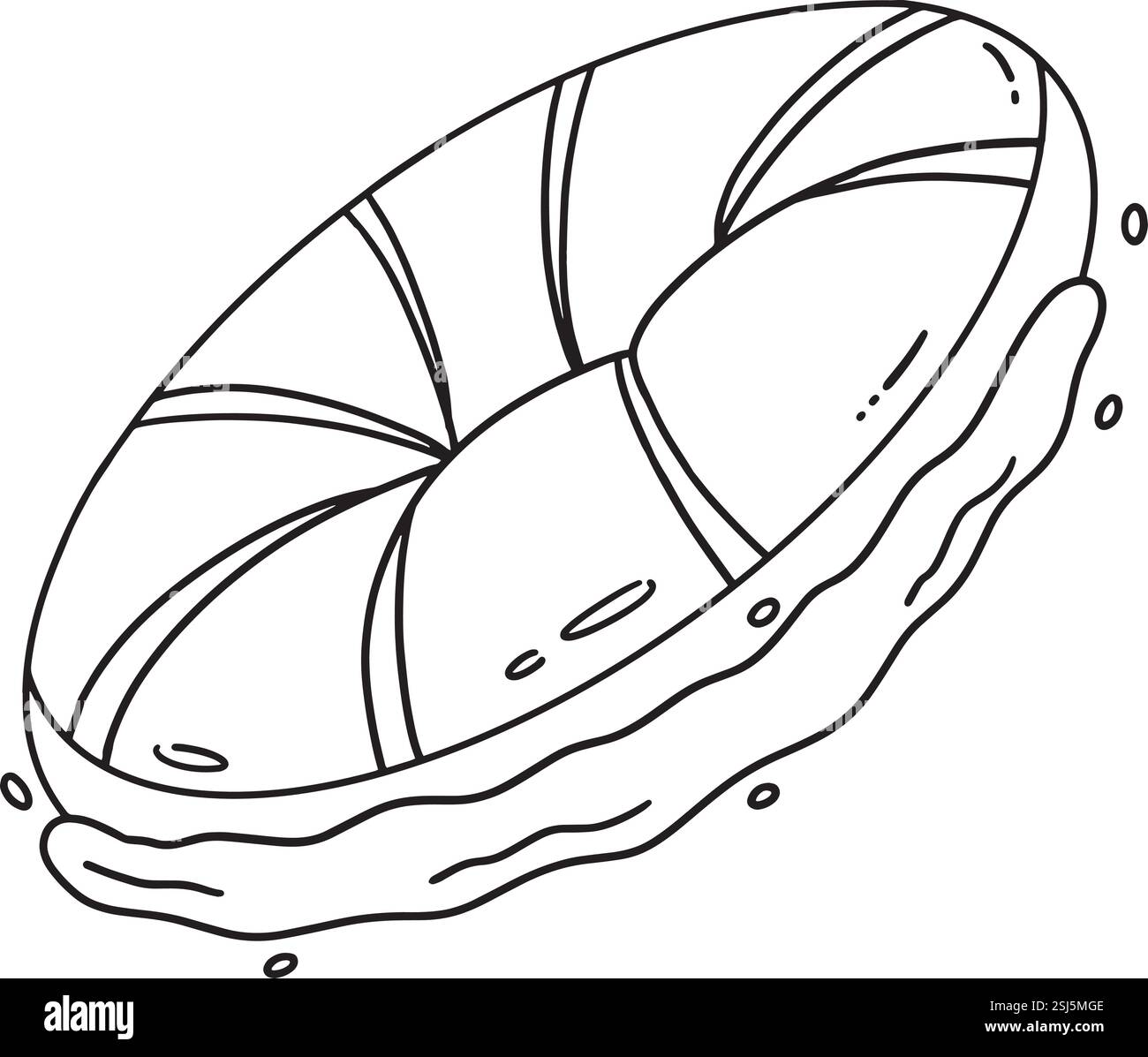 Inflatable Sledge Isolated Coloring Page for Kids Stock Vector Image ...