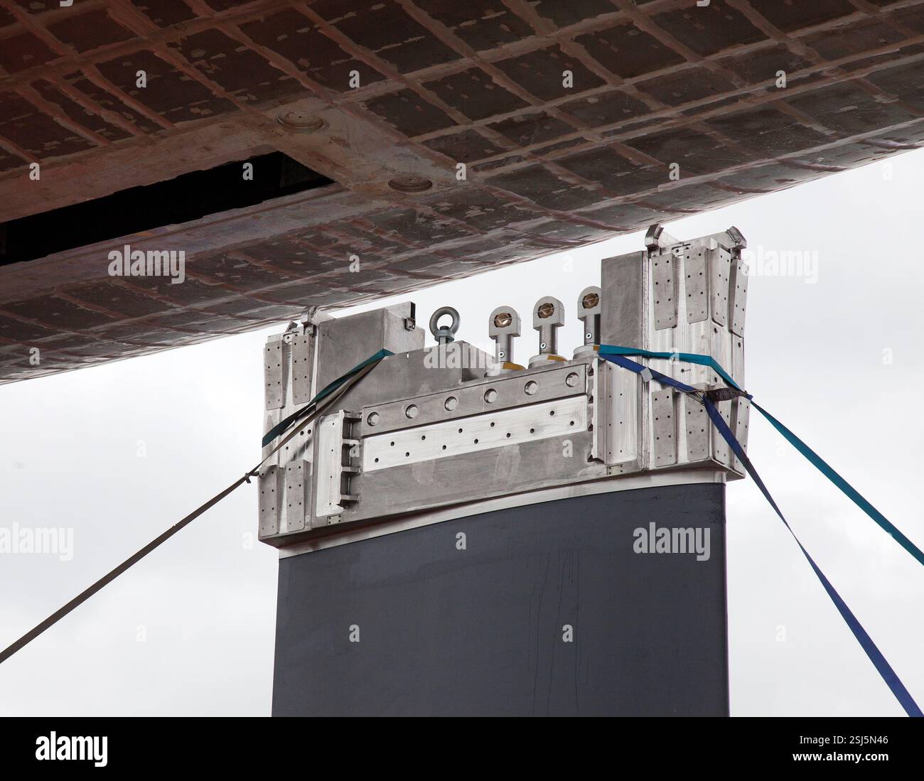 Shipbuilding Industry. Aluminium hull of a super sailing yacht being ...