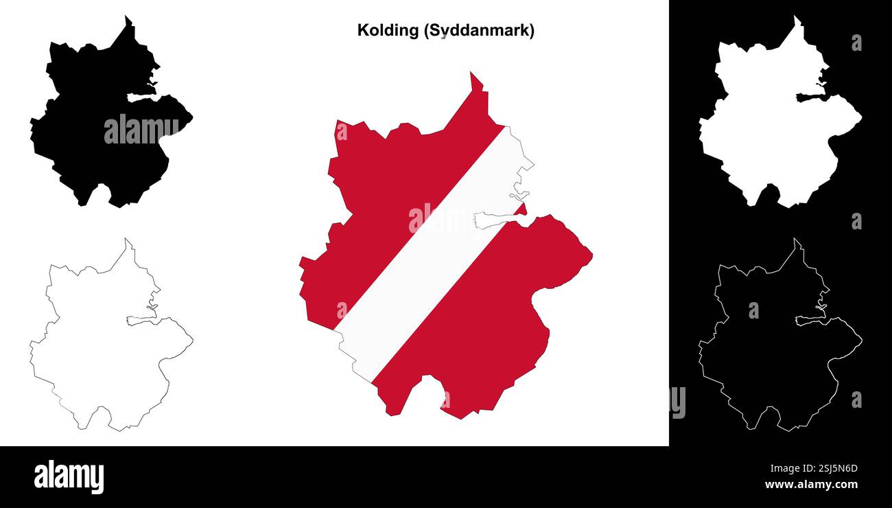 Kolding municipality outline map set Stock Vector Image & Art - Alamy