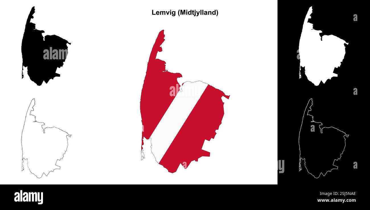 Lemvig municipality outline map set Stock Vector Image & Art - Alamy