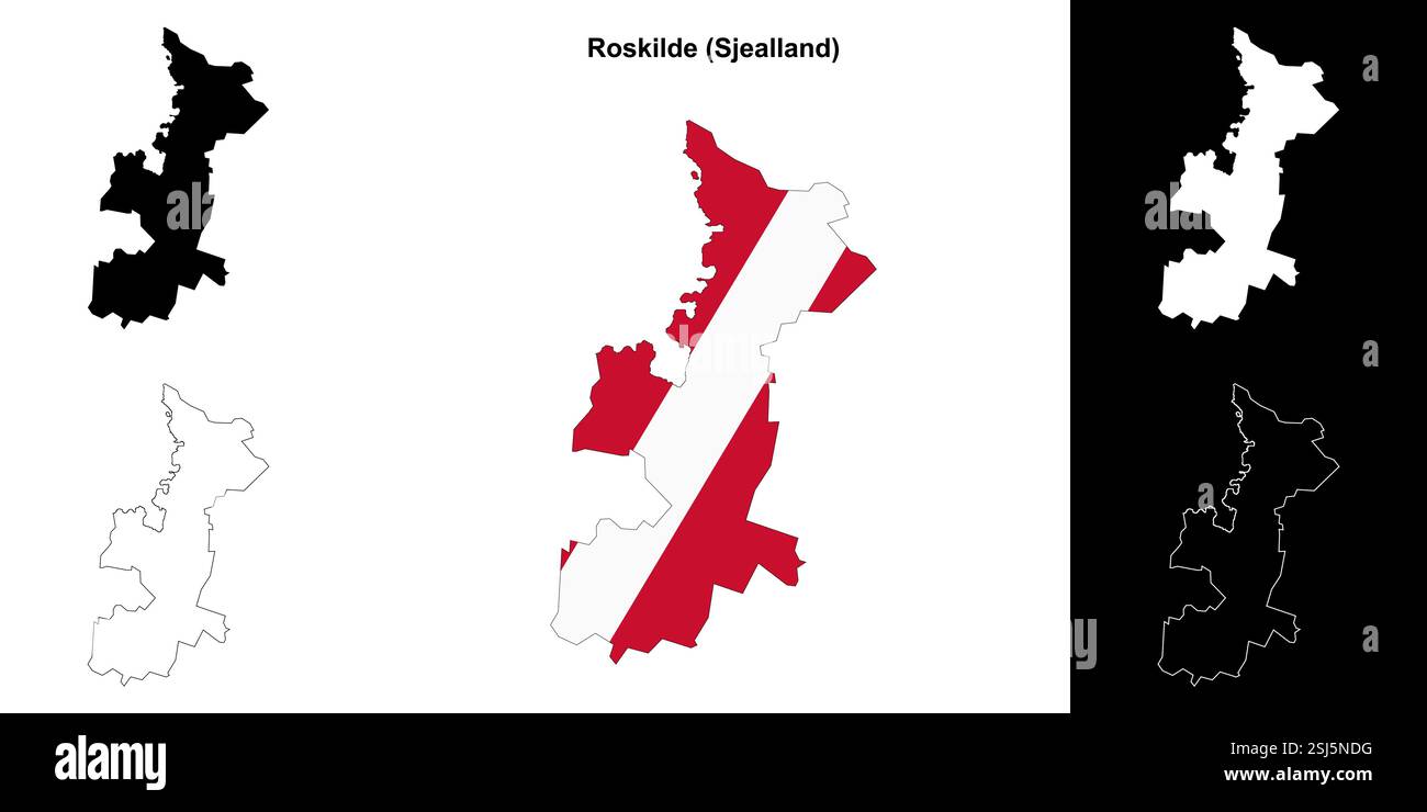 Roskilde municipality outline map set Stock Vector Image & Art - Alamy