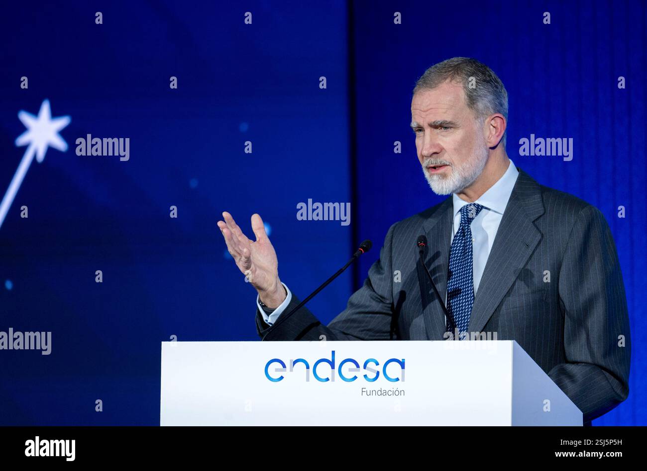 King Felipe VI speaks at the closing ceremony of the 25th anniversary ...