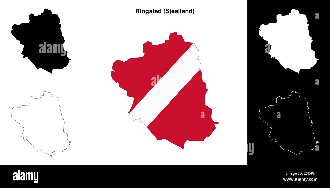 Ringsted municipality outline map set Stock Vector Image & Art - Alamy