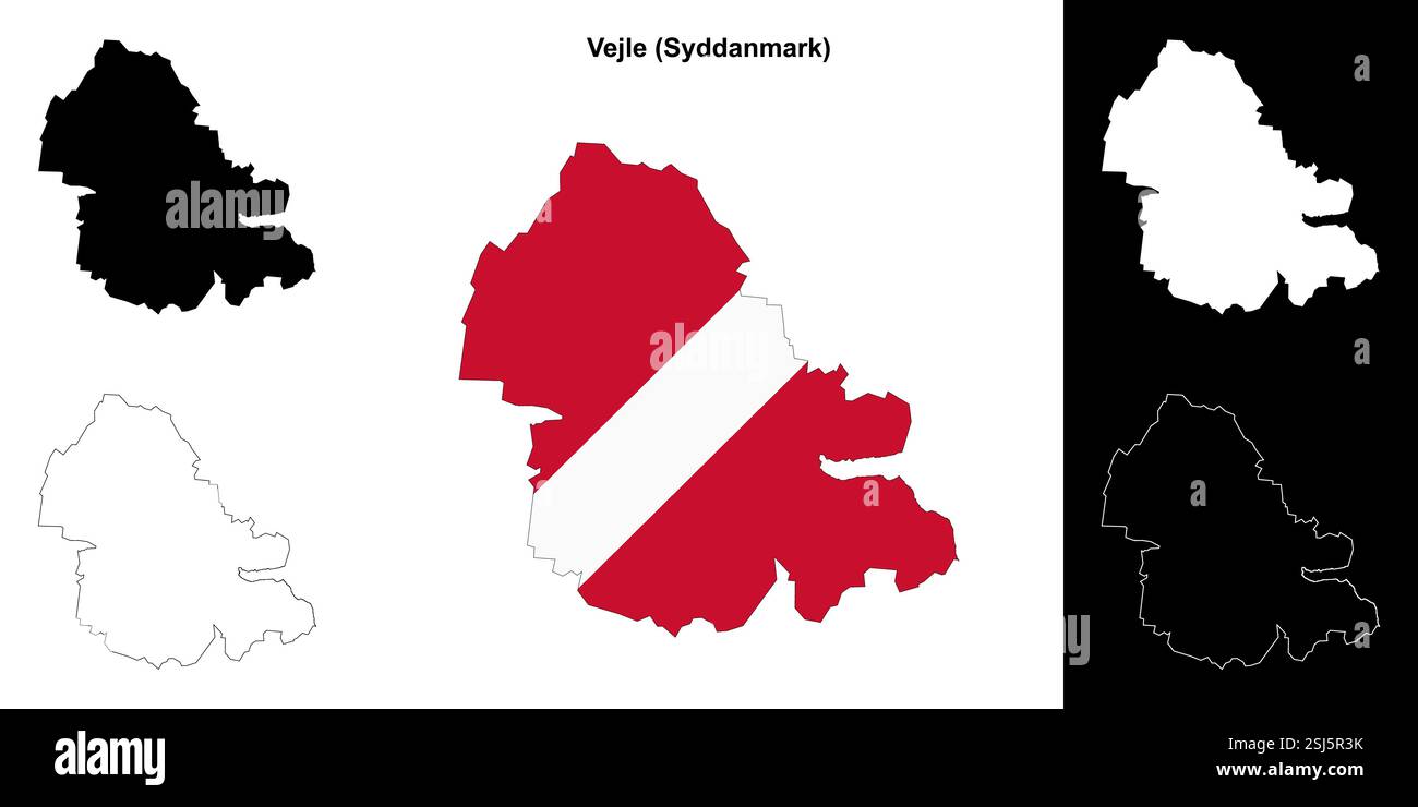 Vejle outline map hi-res stock photography and images - Alamy