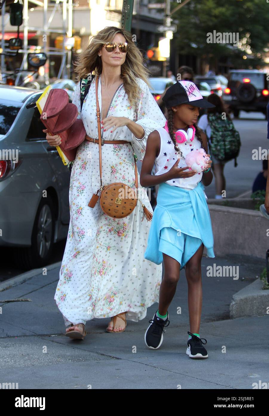 TV personality Heidi Klum and her mother Erma pick up her children Lou ...