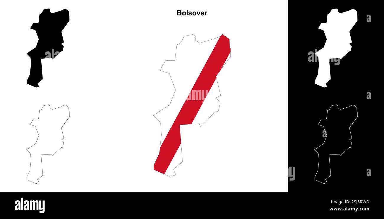 Bolsover vector outline map vector vectors hi-res stock photography and ...