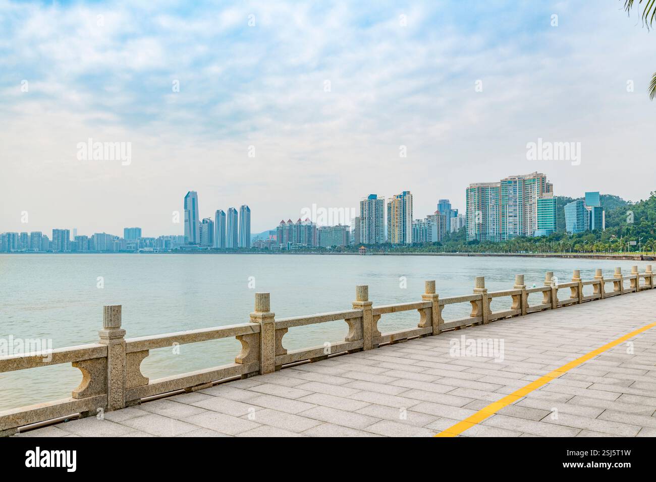 The coastal scenery of Qinglu South Road, Zhuhai City, Guangdong ...