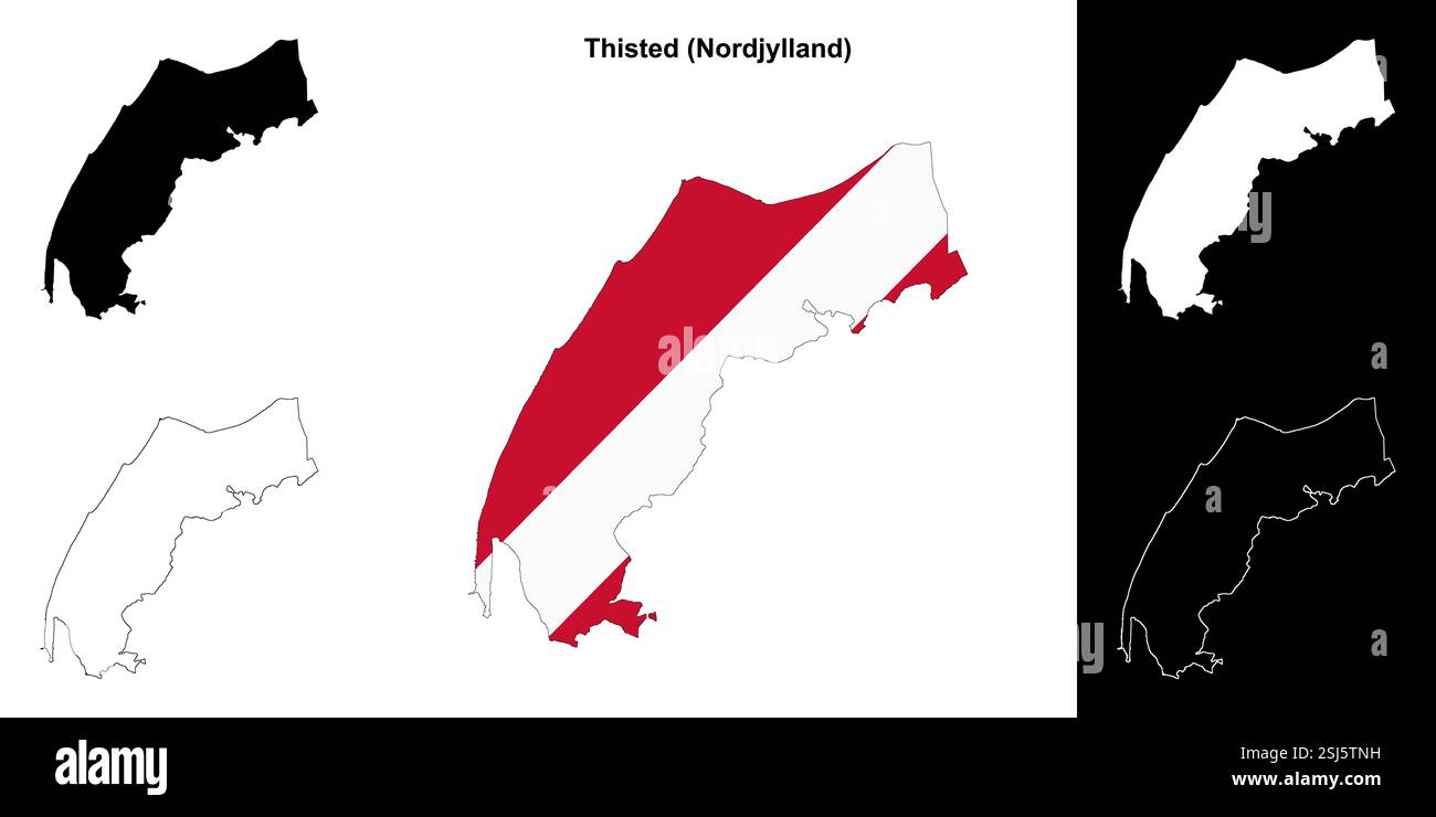 Thisted outline map hi-res stock photography and images - Alamy