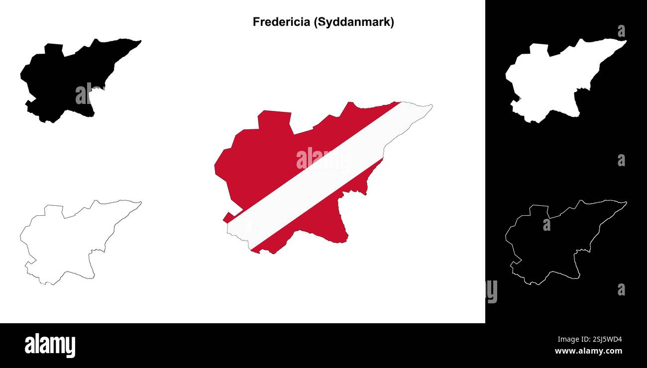 Syddanmark vector map hi-res stock photography and images - Alamy